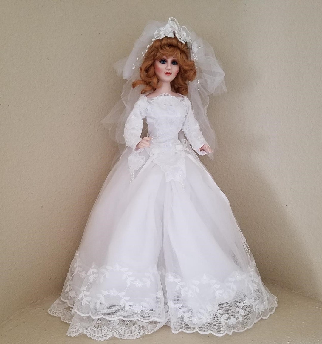 Vintage Collectible, Poseable, Porcelain Bride Doll - Etsy