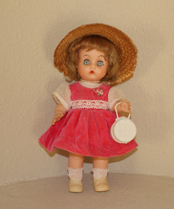 Cute Vintage Doll with Hat and Purse | Etsy