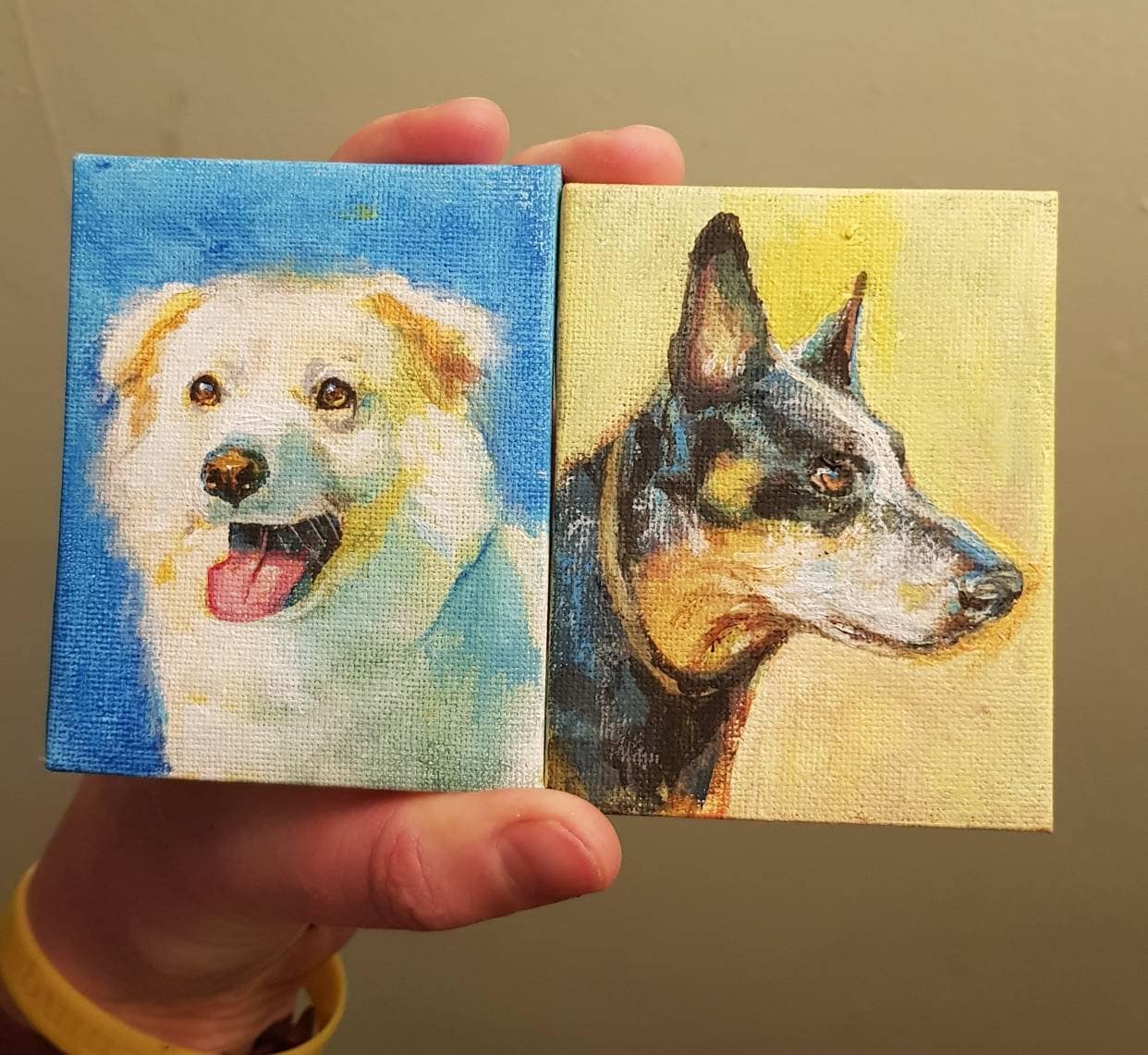 Small Hand Painted Mini Pet Animal Portraits Custom Dog Horse - Etsy UK