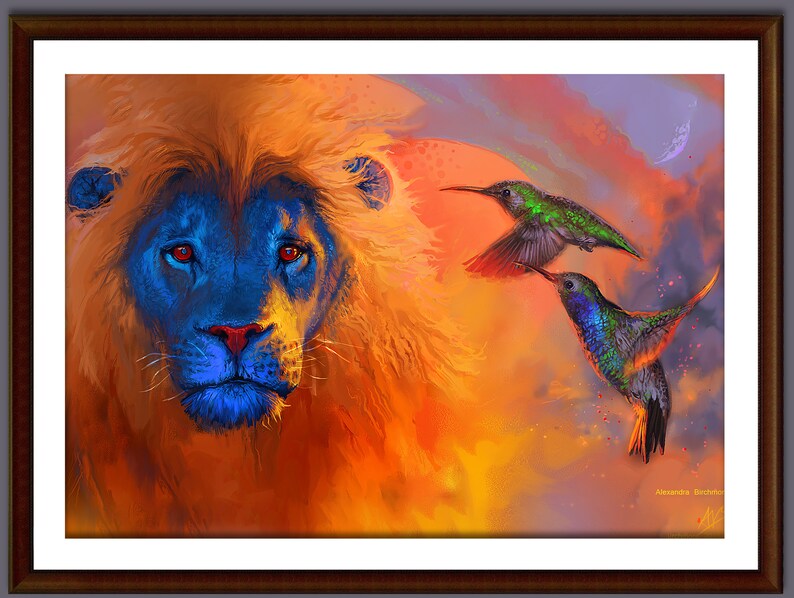 Lion Animal Art Safari Animal Poster Big Cat Poster - Etsy