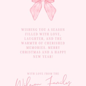 Pink Christmas Card Template • Elegant Ribbon Tree (editable Canva ...