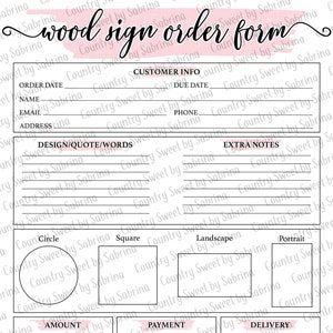 Signs Order Form - Etsy
