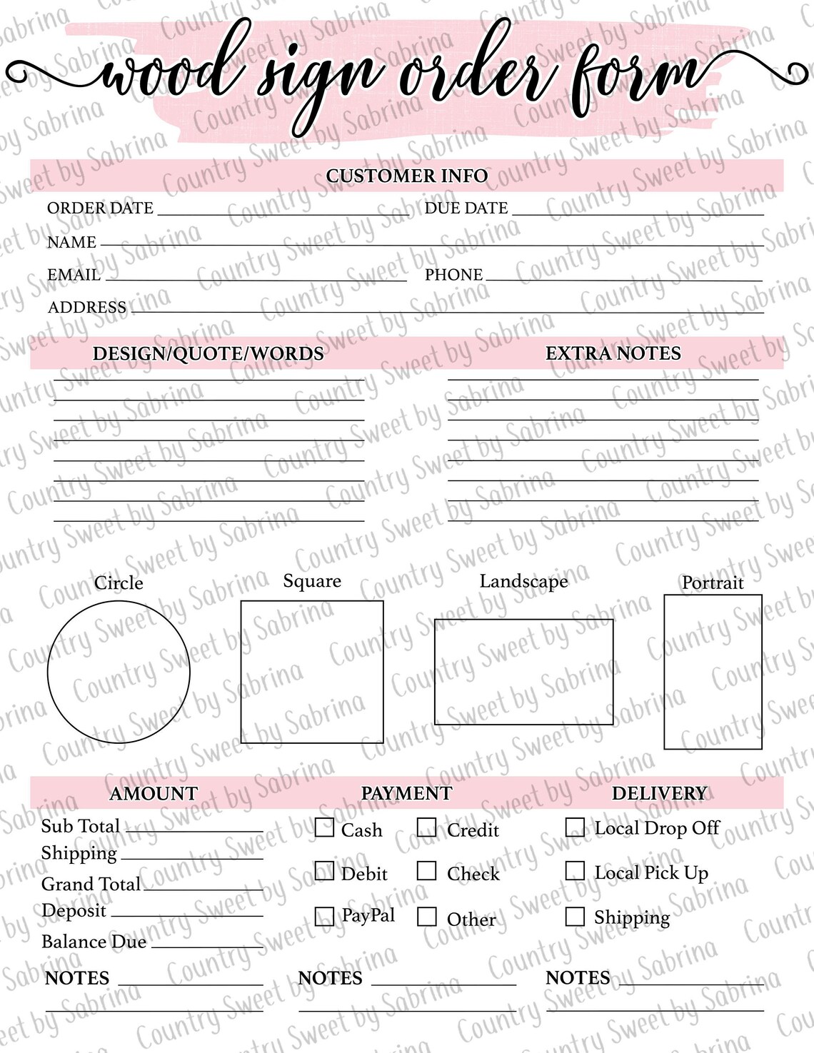 Wood Sign Order Form JPG - Etsy