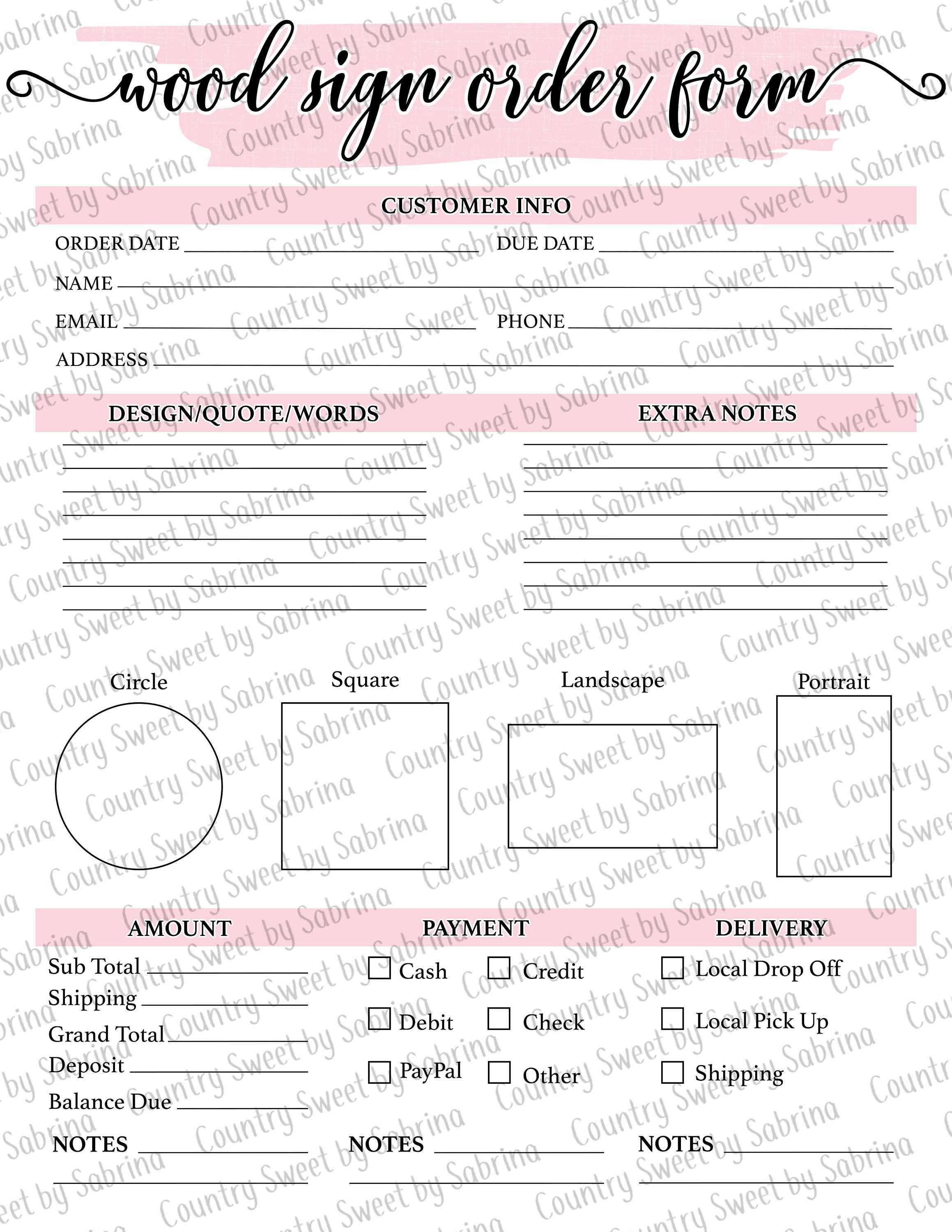 Wood Sign Order Form JPG - Etsy