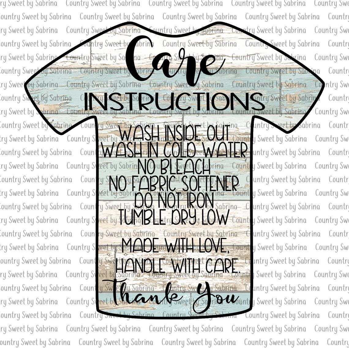 Shirt Care, Care Card, Care Instructions, Care Card Template, Care ...