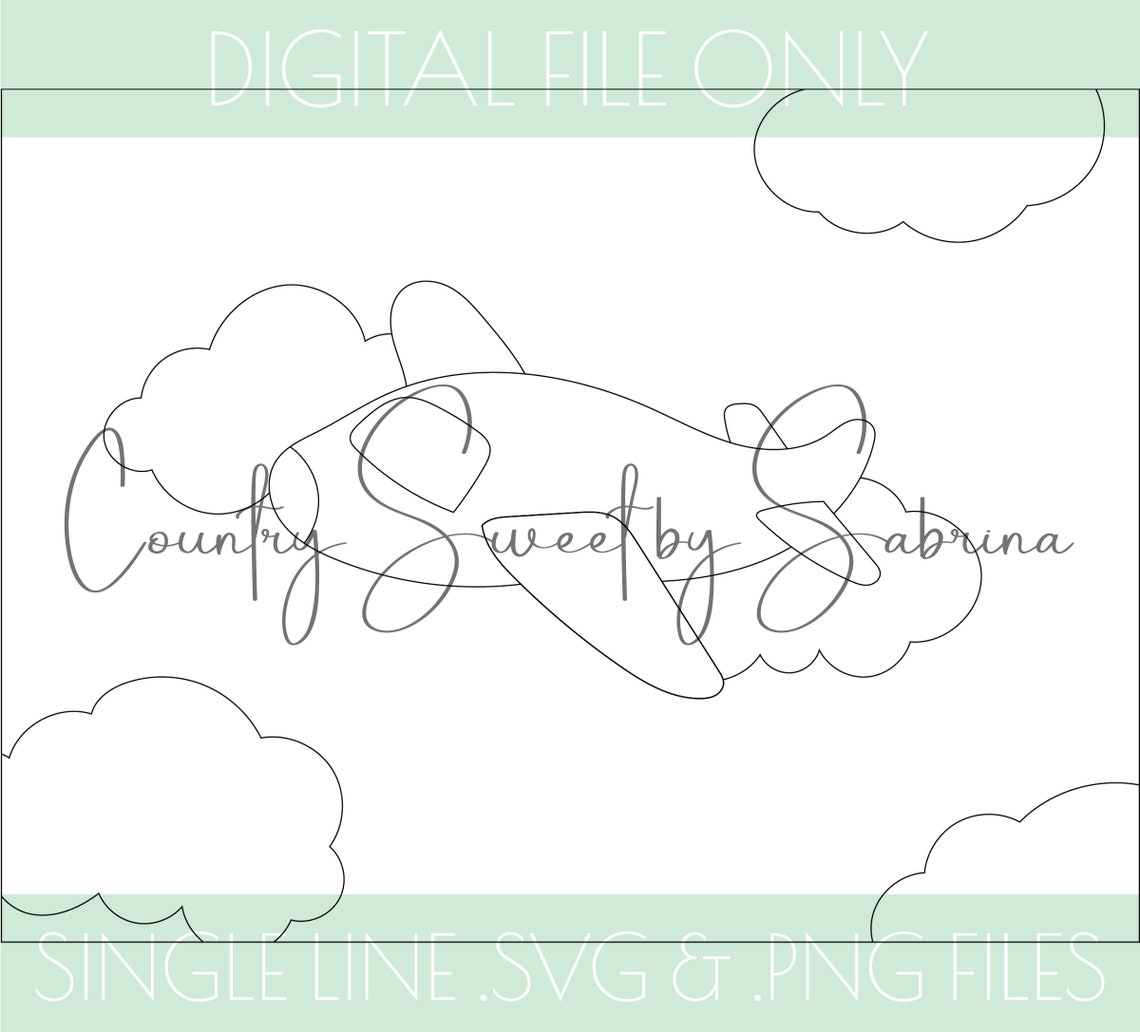 Single Line, Laser Template, Airplane Laser SVG, Flower Laser Cut File ...