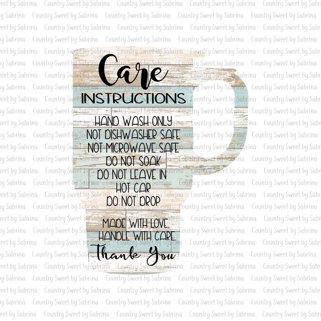Care Card, Mug Care Card, Cup Care Instructions, Printable Care ...