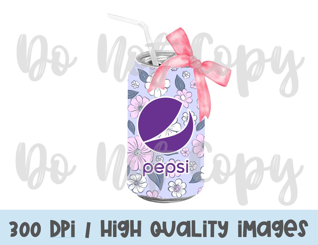 Purple Floral Pep Soda Can PNG / Coquette Soda PNG / - Etsy