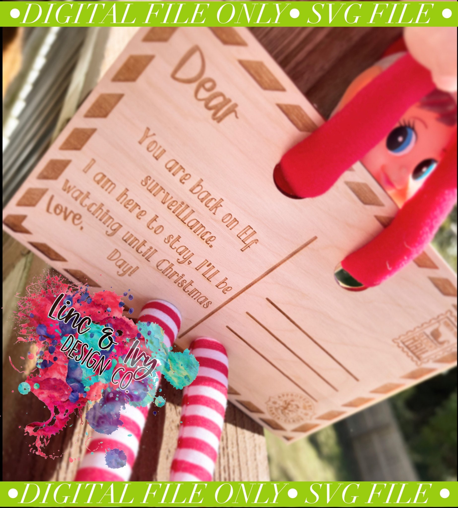 Wooden Elf Postcard SVG - Etsy