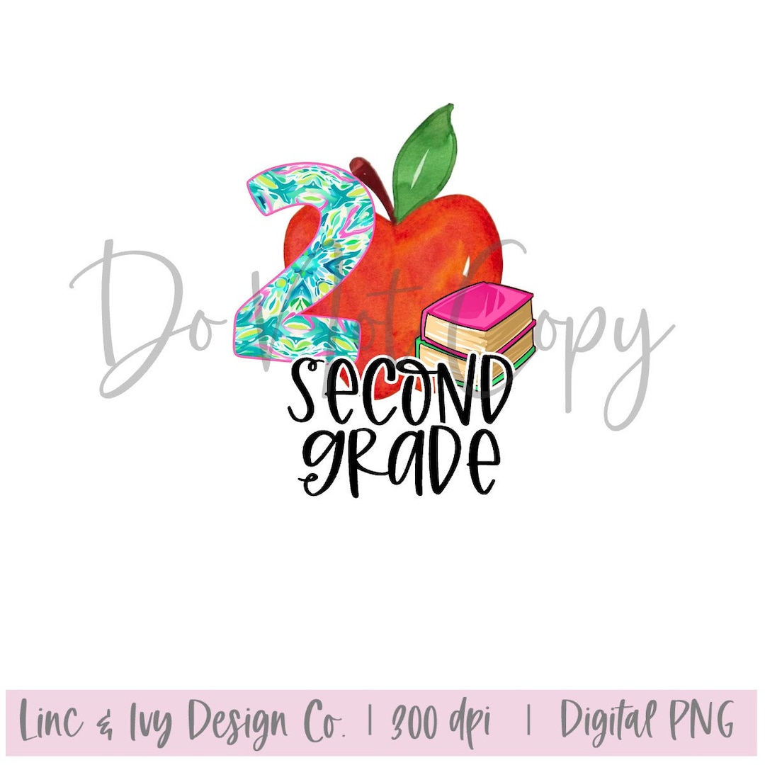Second Grade Preppy Grade Level PNG / 300 Dpi / Grade PNG - Etsy