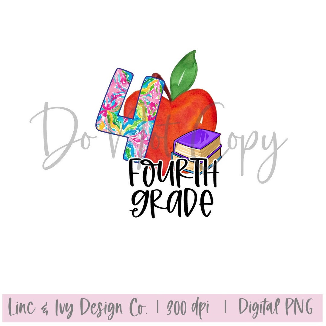 Fourth Grade Preppy Grade Level PNG / 300 Dpi / Grade PNG - Etsy