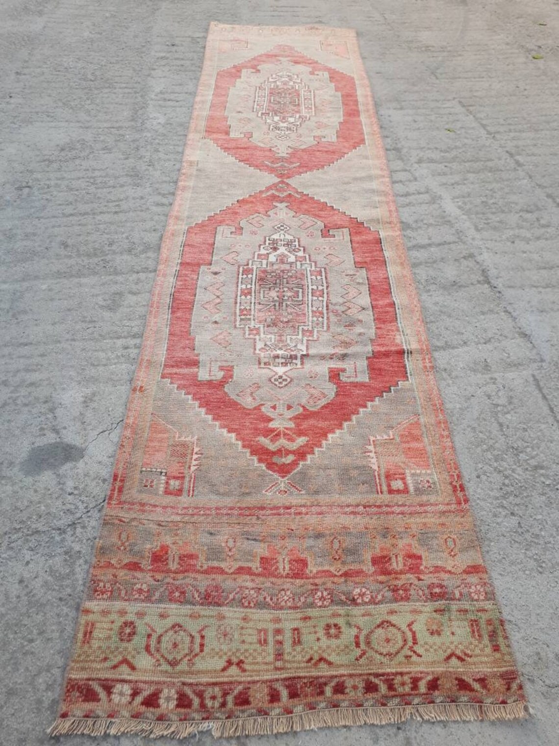 Turkish Runner Rug Kitchen Runner Rug Vintage Oushak Runner | Etsy