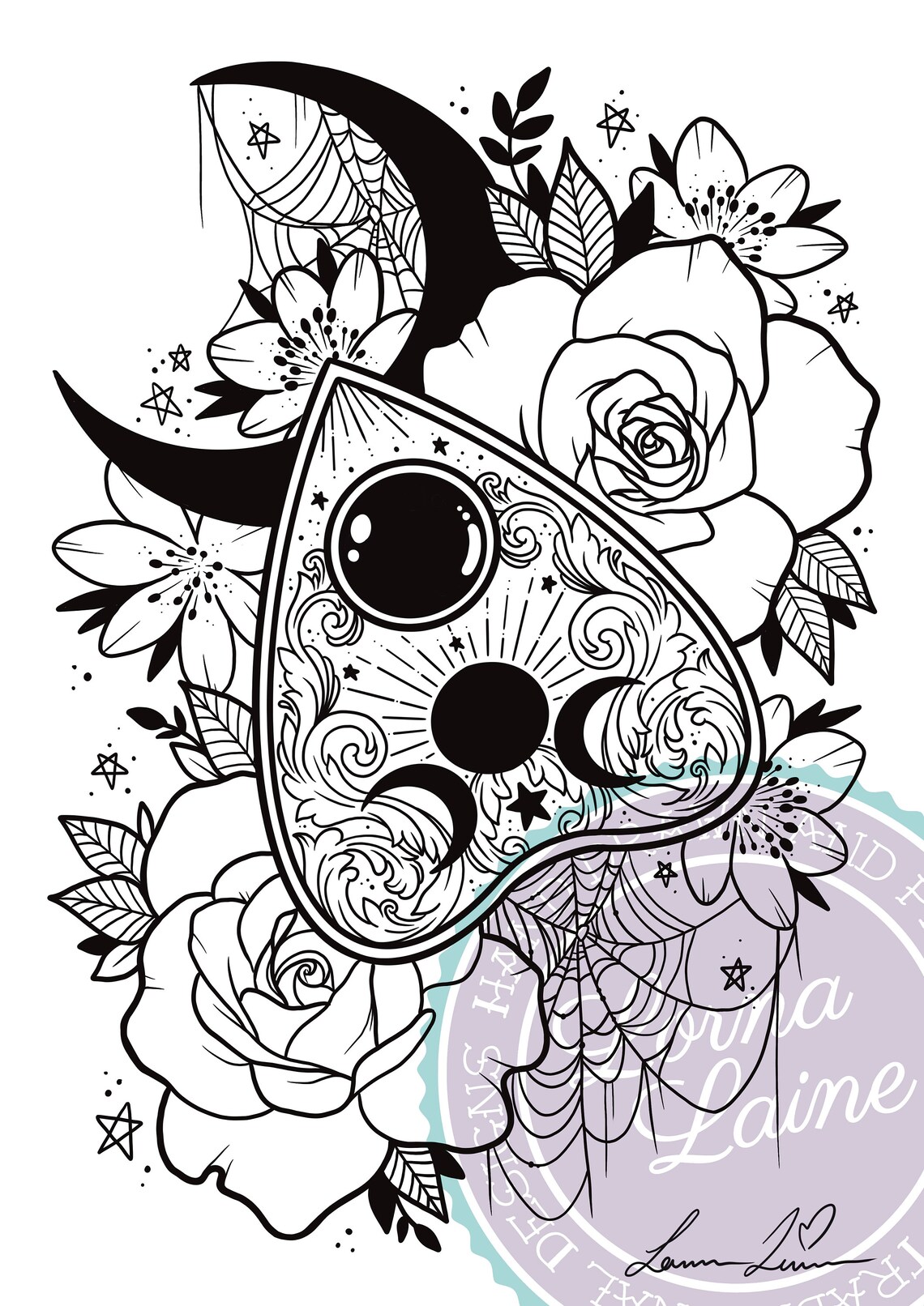 Spiritual Colouring Page Digital Download Tattoo Design - Etsy UK