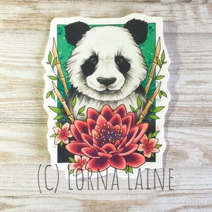 Panda Vinyl Sticker, Tattoo Print, Art Sticker, Vinyl Decal, Laptop ...