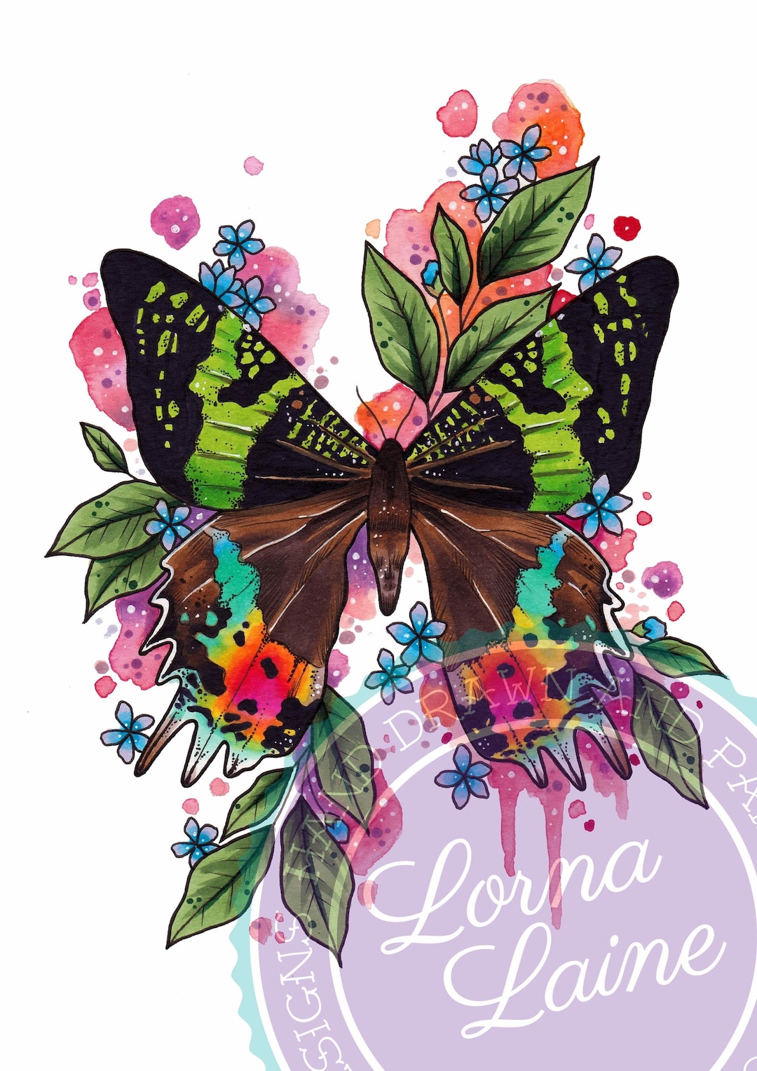 Madagascan Sunset Moth Tattoo