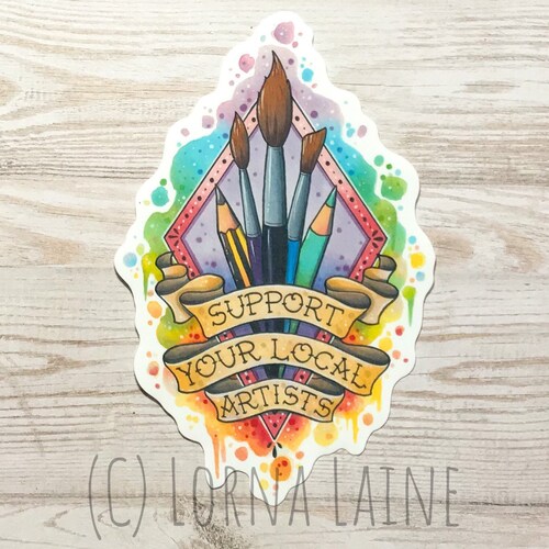 Art Teacher Sticker Paint Brush | Etsy