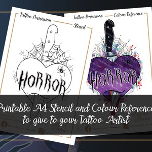 Horror Heart Tattoo Design, Tattoo Permission, Tattoo Ticket, Tattoo ...