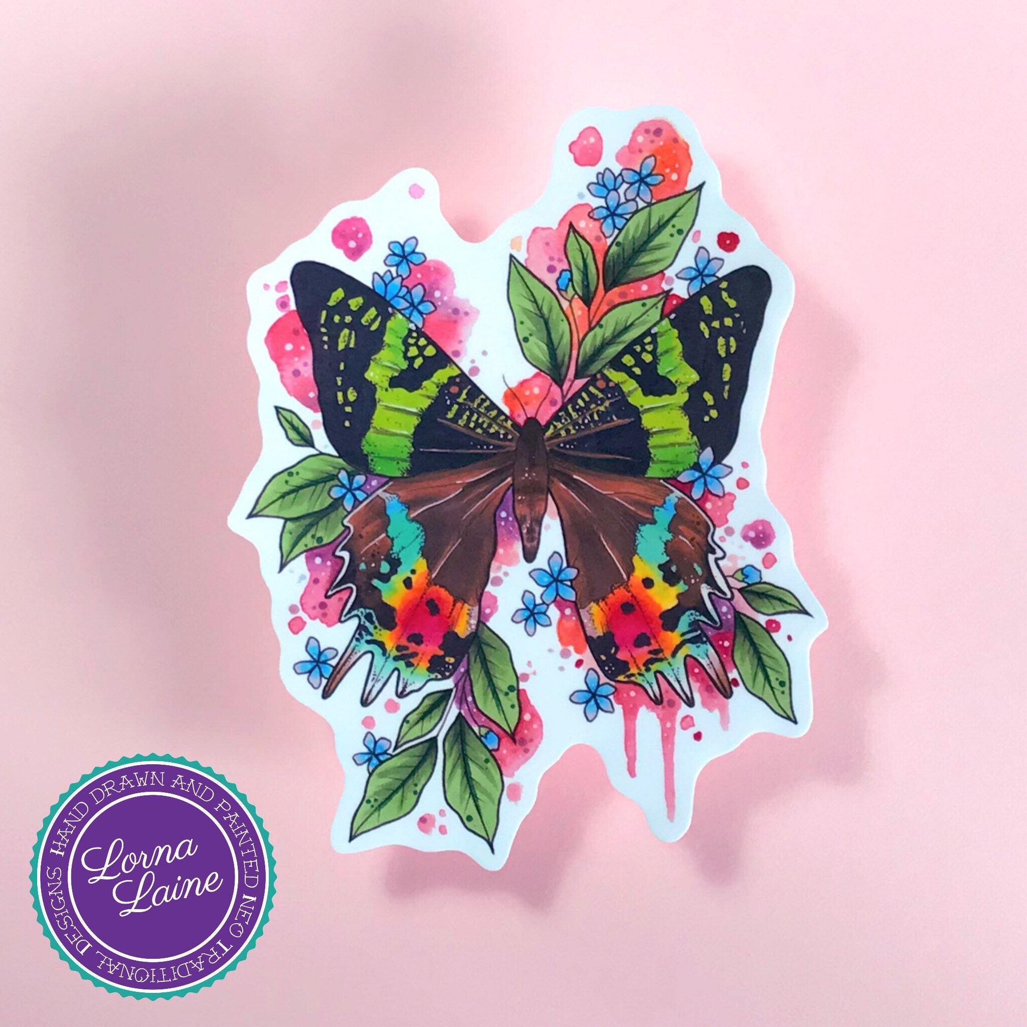 Moth Vinyl Sticker Sunset Moth Tropical Butterflies Laptop - Etsy