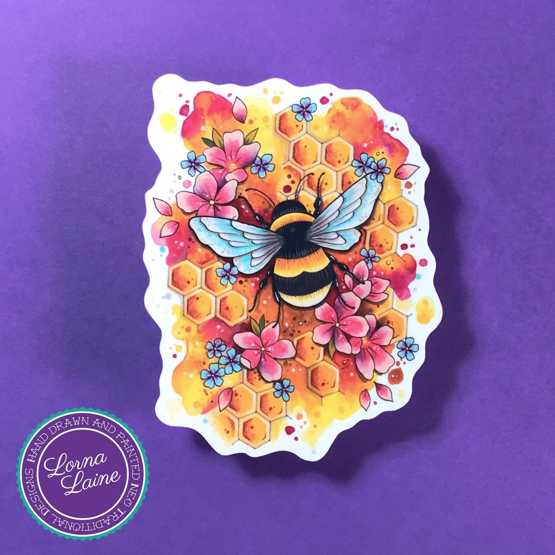 Bee Vinyl Sticker Cottagecore Sticker Tattoo Sticker Honey - Etsy