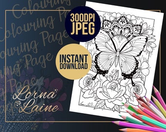 Stunning Printable Adult Mindfulness Butterfly Colouring Page - Etsy
