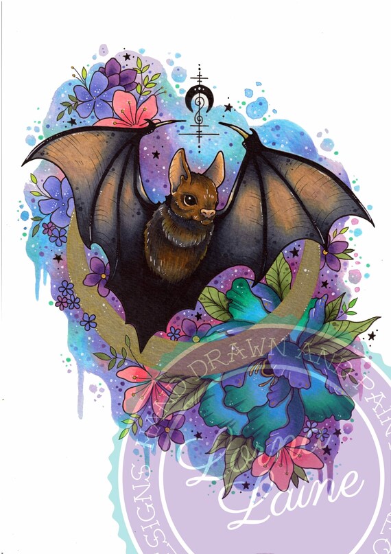 Neo Traditional Bat Tattoo