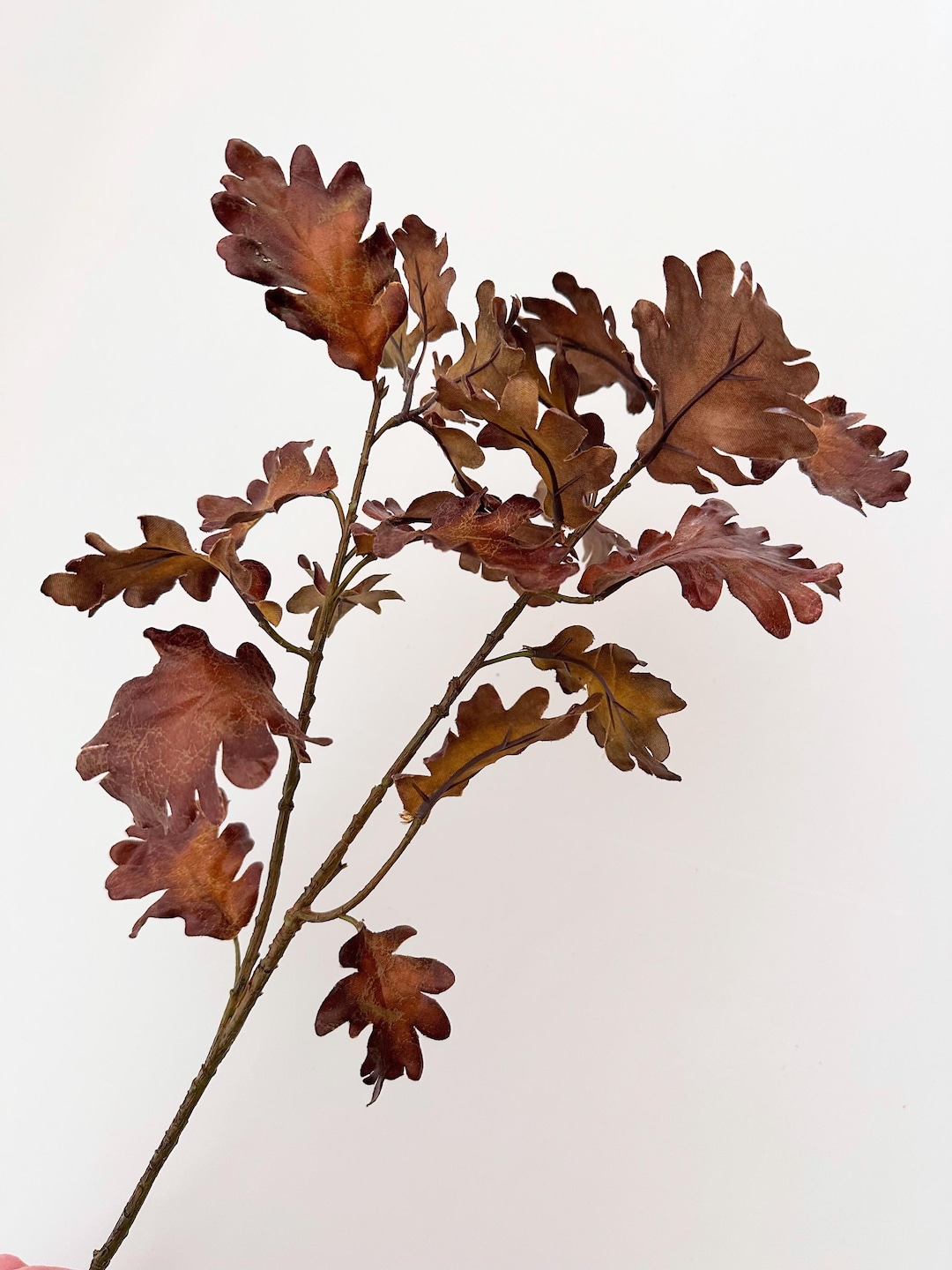 Faux Fall Oak Leaf Stem Brown 31” - Etsy