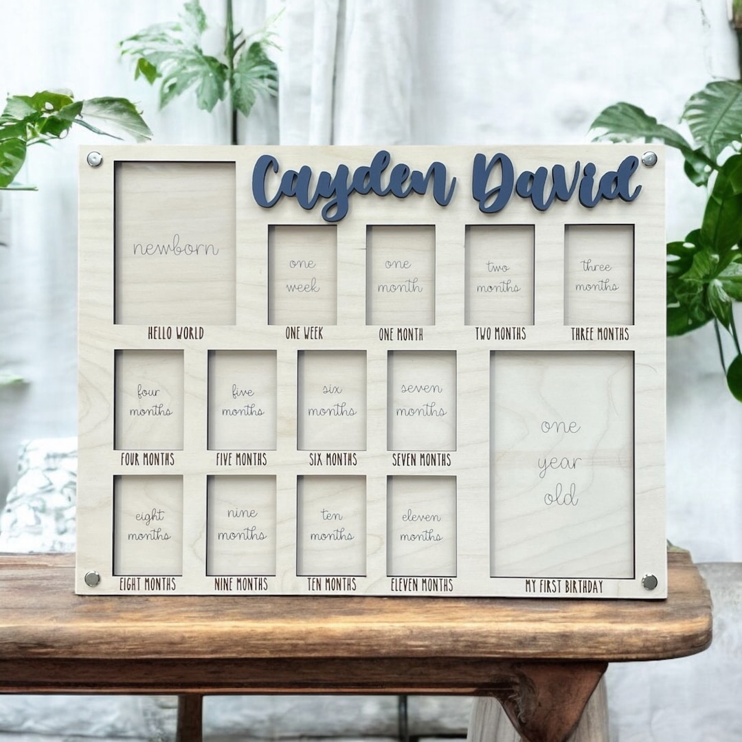 My First Year, Baby Monthly Photo Picture Frame, Newborn Picture Frame ...