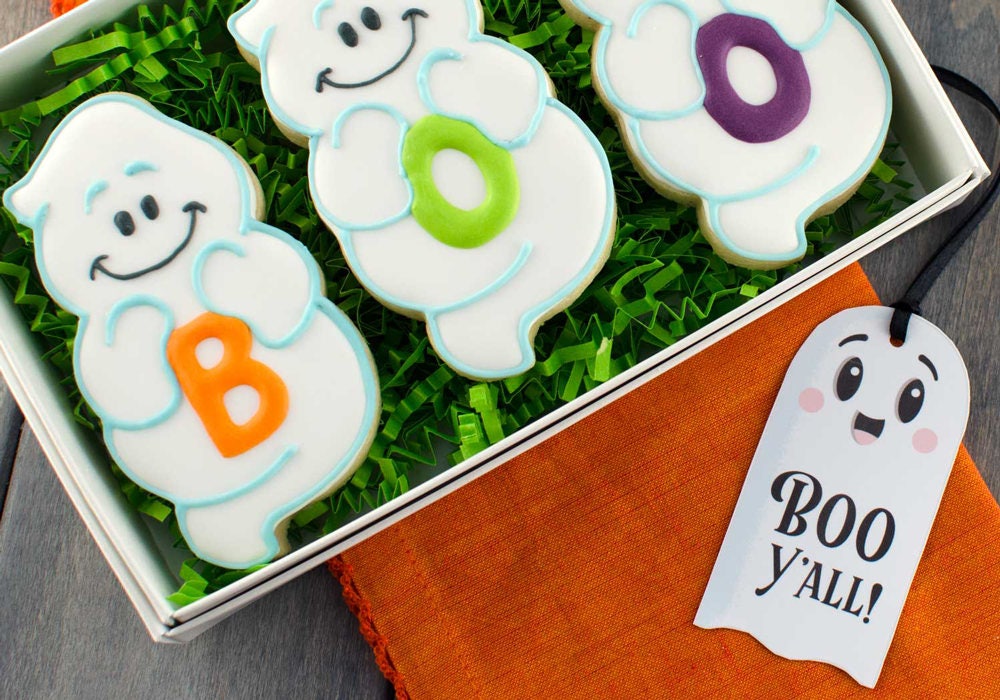 Boo Y'all and Hey Boo Ghost Printable Tag Halloween Gift | Etsy
