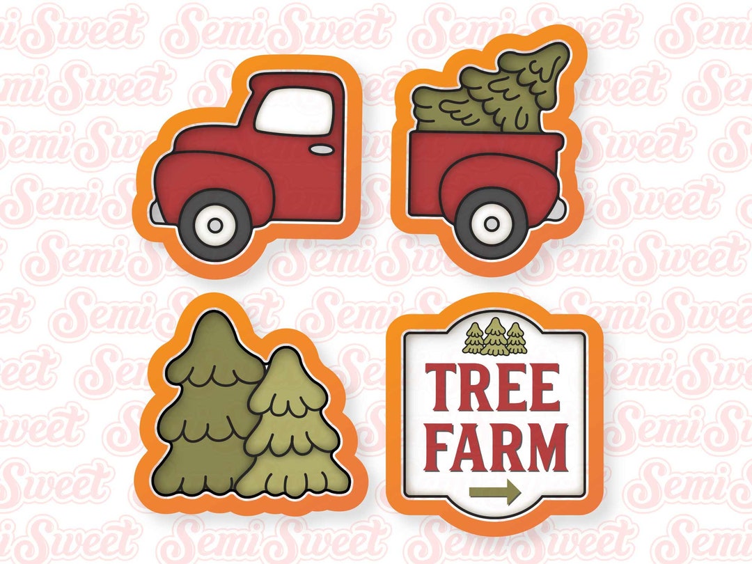 Christmas Cookie Cutter Farm Truck Cookie Cutter Christmas Tree Set ...