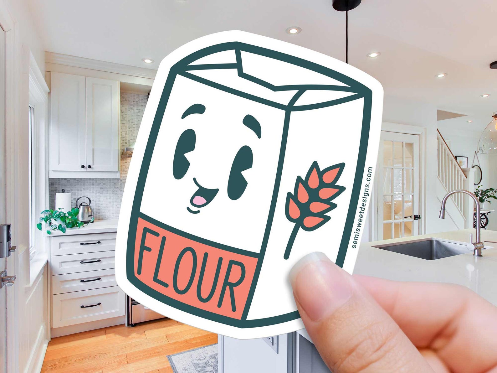 4-piece Baking Ingredients Sticker Pack: Butter Sugar Flour - Etsy