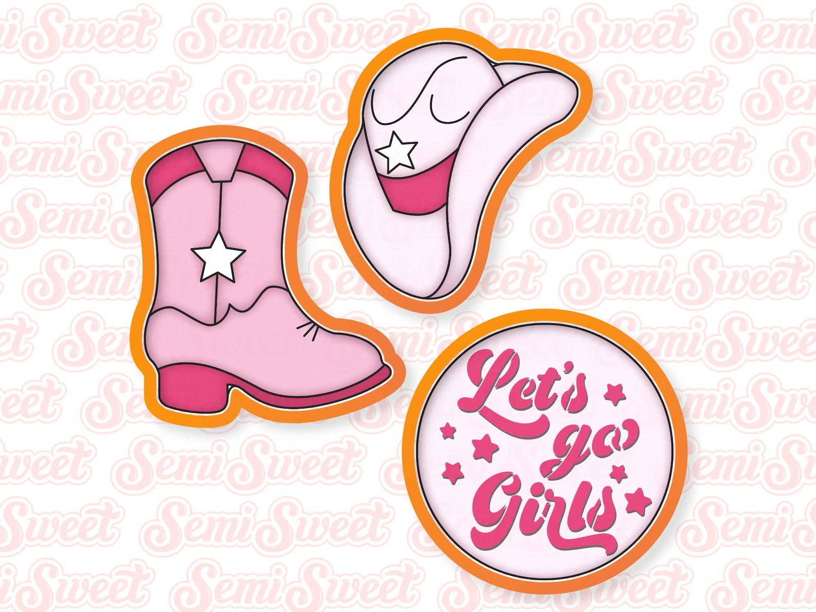 Cowboy Hat & Boot Platter Cookie Cutter Set - Etsy