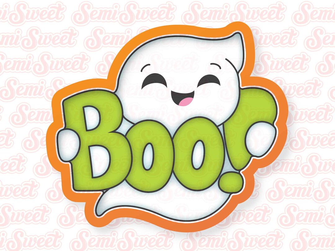Halloween Cookie Cutter Ghost Boo Cookie Cutter Ghost Holding Boo ...