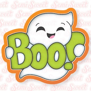 Halloween Cookie Cutter Ghost Boo Cookie Cutter Ghost Holding Boo ...