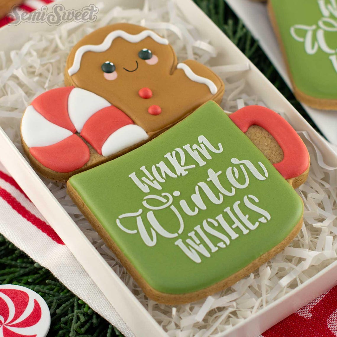 1-pc Gingerbread Man Candy Cane Mug Top Cookie Cutter Set - Etsy