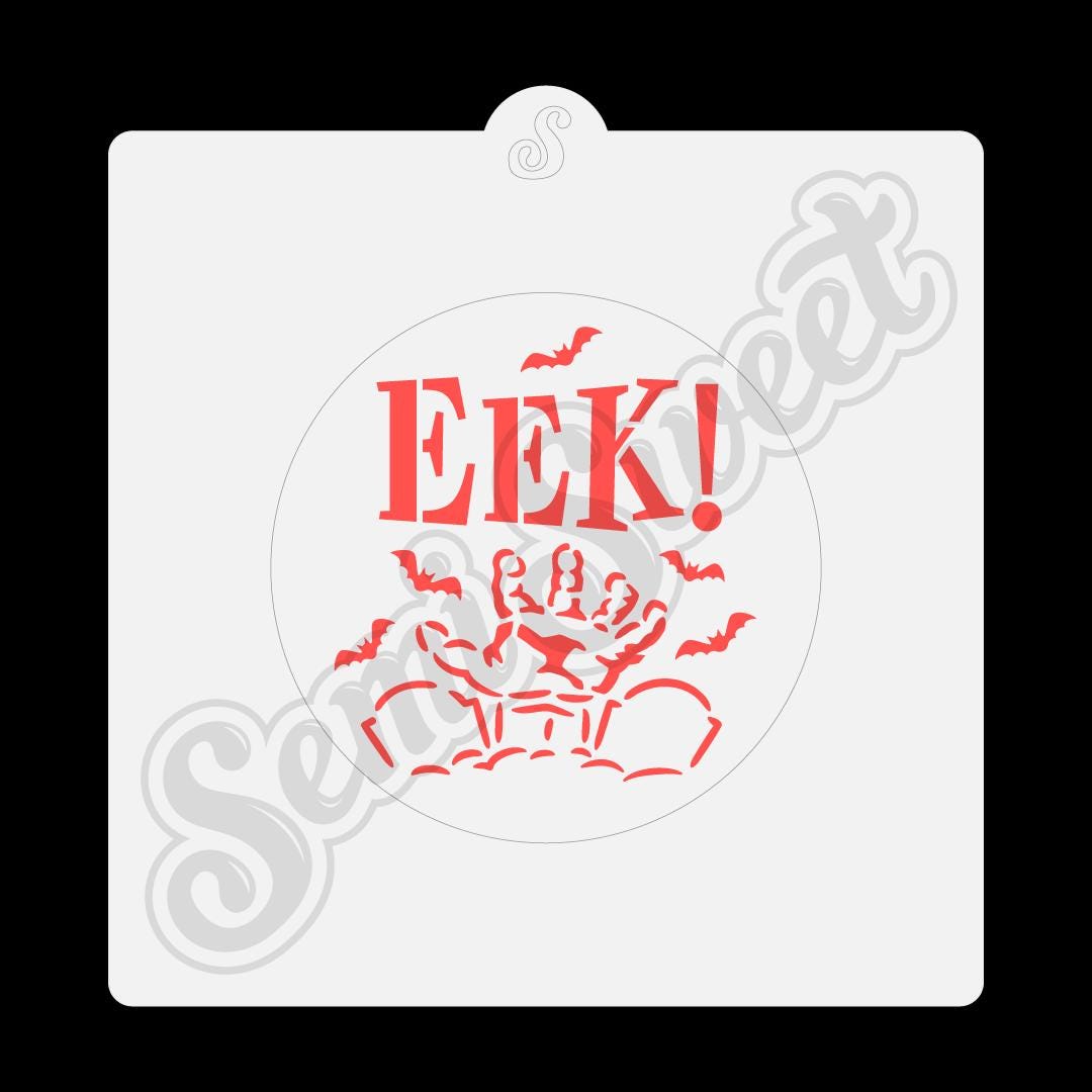Eek! Zombie Circle Stencil Halloween Cookie Stencil - Etsy