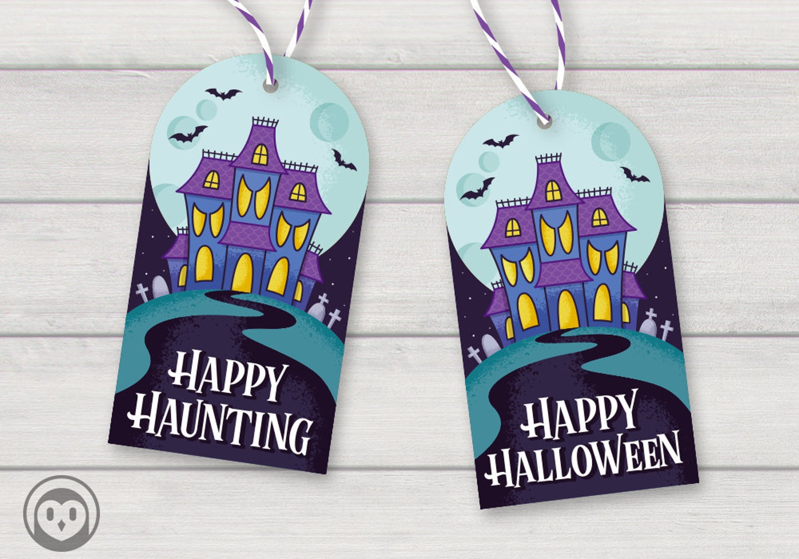 Haunted House Printable Halloween Gift Tag Favor Instant Download - Etsy