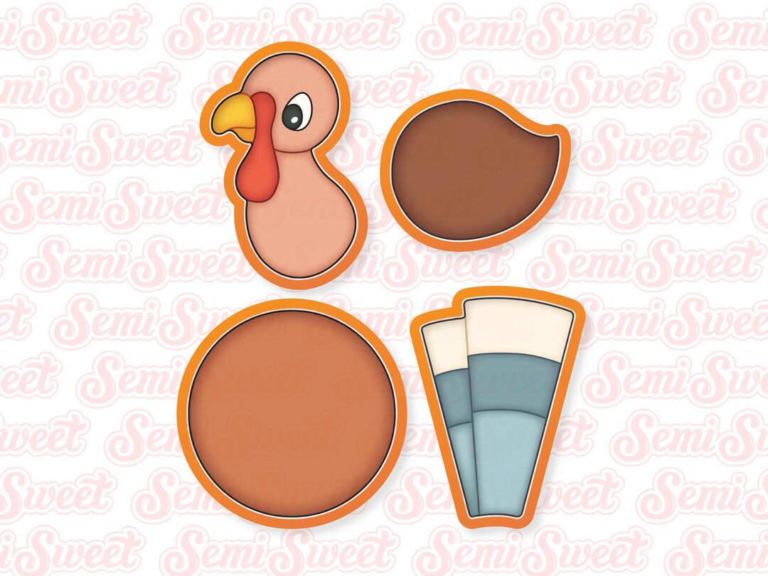 Turkey Platter 4-piece Cutter Set Autumn Cookie Cutter Fall Cookie ...