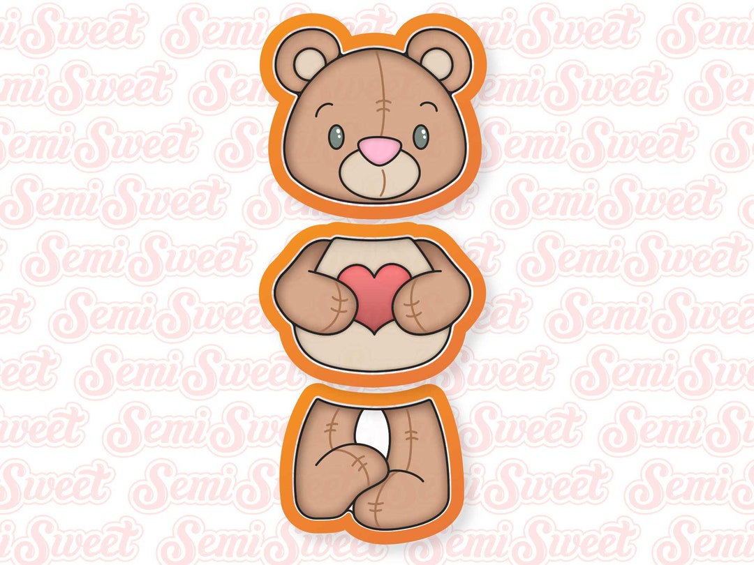 Stackable Teddy Bear Cookie Cutter Set - Etsy