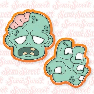 2 Piece Zombie Cookie Cutter Set - Etsy