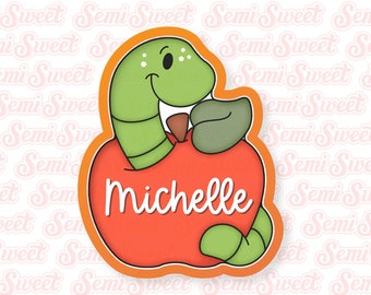 Bookworm and Apple Stack Set of 2 Cookie Cutter Back to School Cookie ...