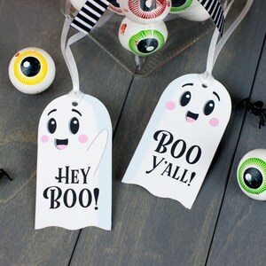 Boo Y'all and Hey Boo Ghost Printable Tag Halloween Gift Tag Favor ...