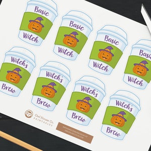 Basic Witch and Witch’s Brew Coffee Printable Halloween Gift Tag Favor ...