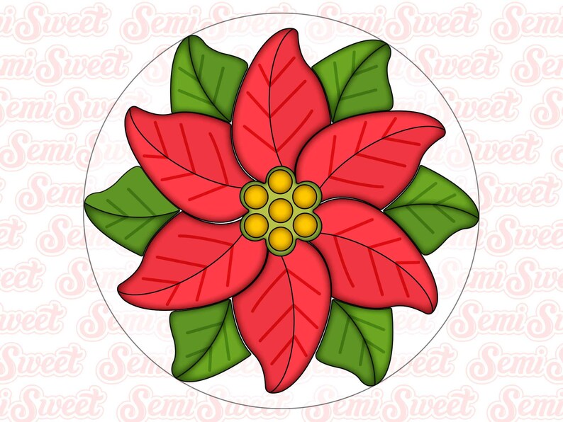 Cookie Cutter Christmas Poinsettia Cookie Platter Set Teacher Christmas ...