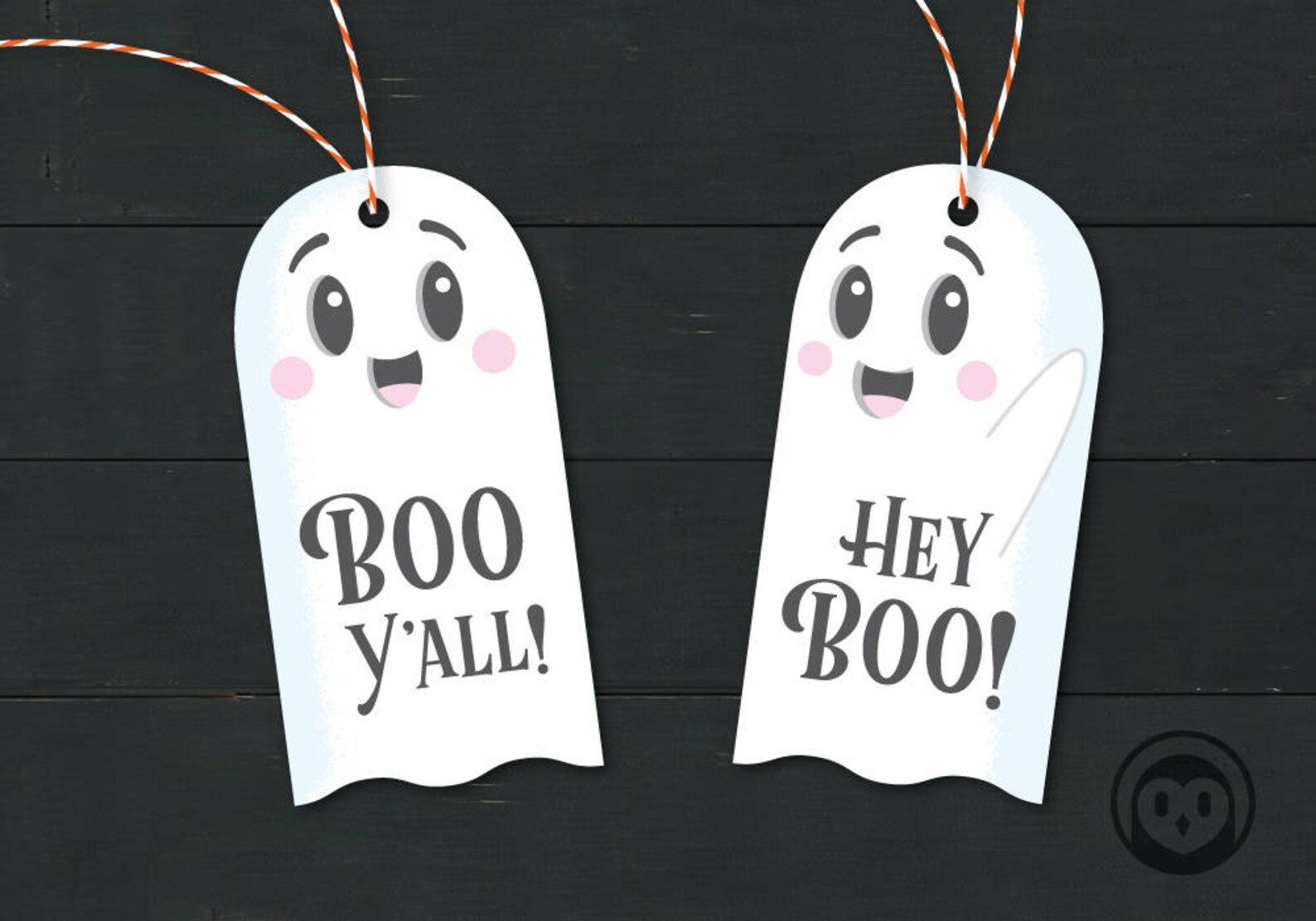 Boo Y'all and Hey Boo Ghost Printable Tag Halloween Gift | Etsy