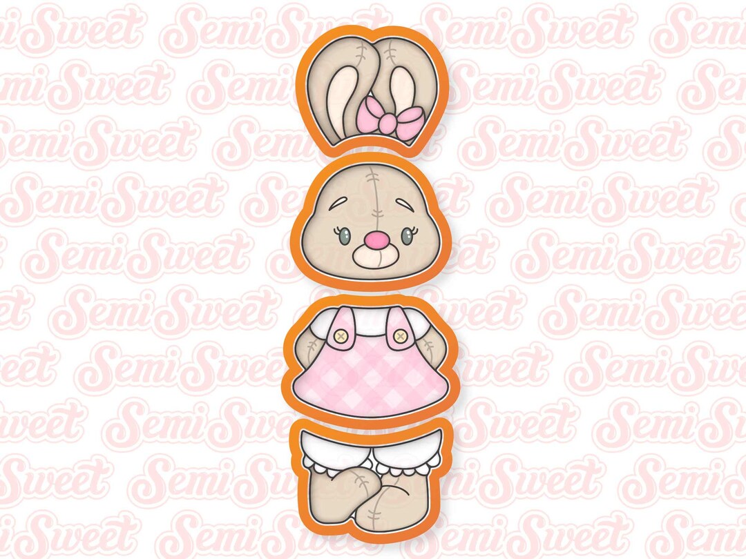 Stackable Girl Easter Bunny Cookie Cutter Set - Etsy