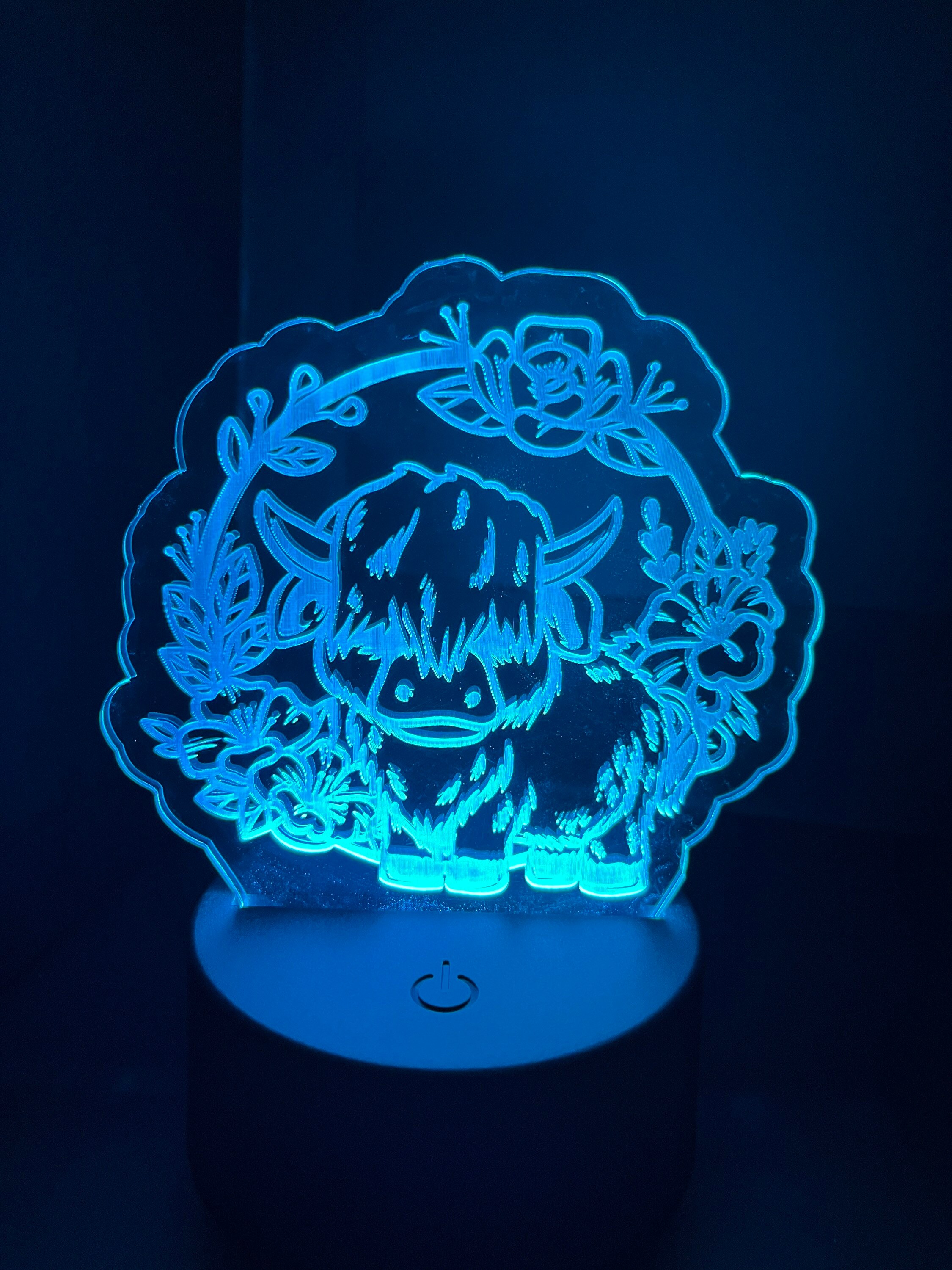 Highland Cow LED Nightlight With Remote Control Color - Etsy