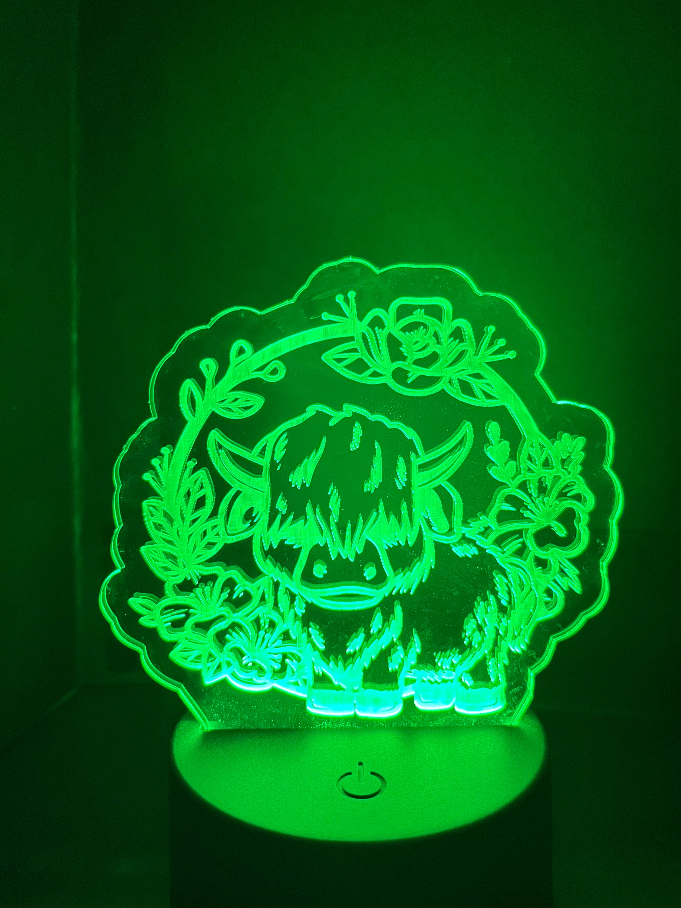 Highland Cow LED Nightlight With Remote Control Color - Etsy