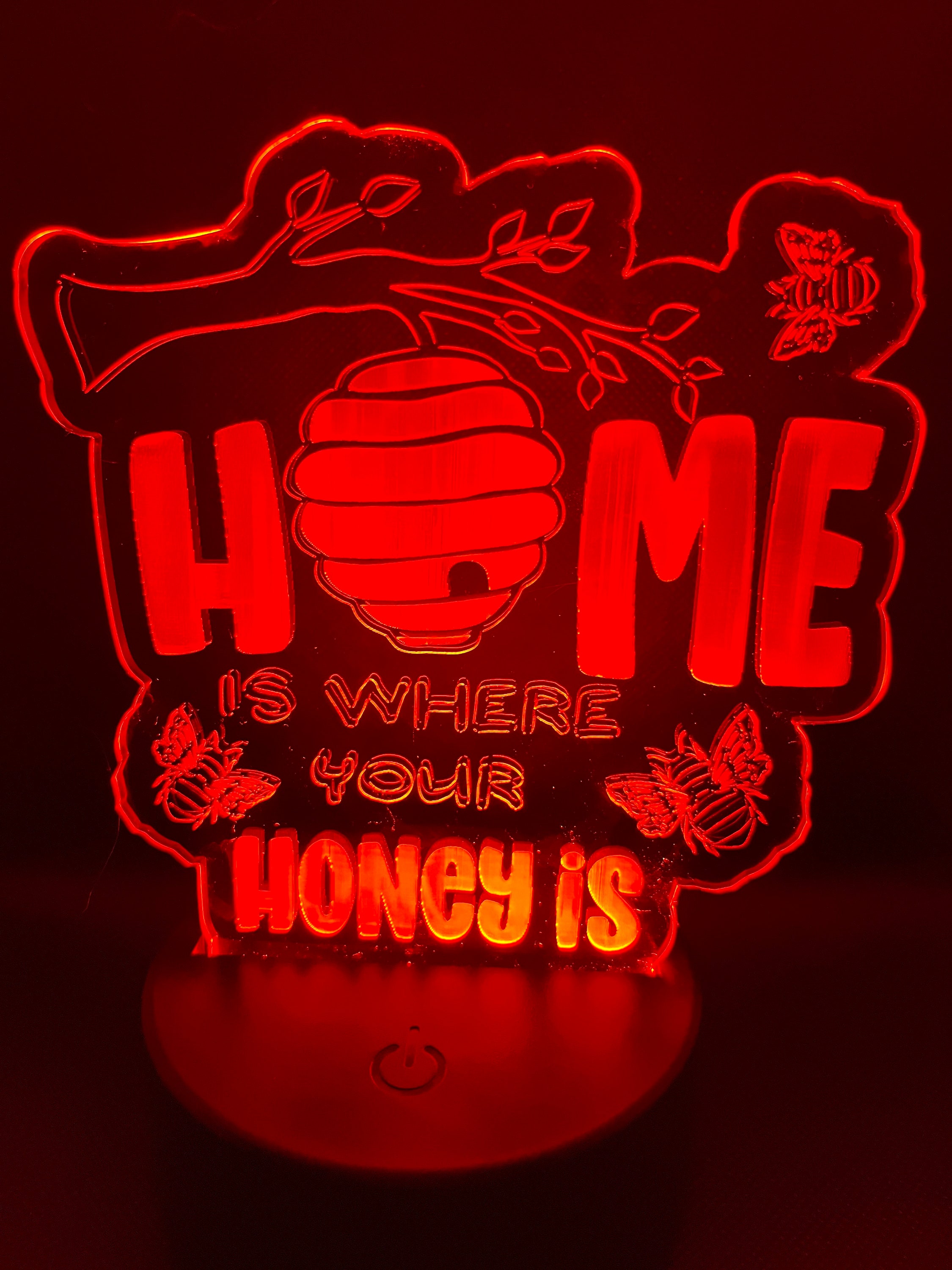 Home is Where the Honey is LED Nightlight With Remote Control Color ...
