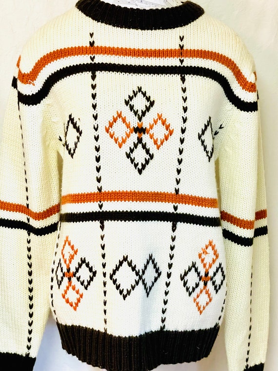 1970's 100% Virgin Acrylic Argyle Sweater - Gem