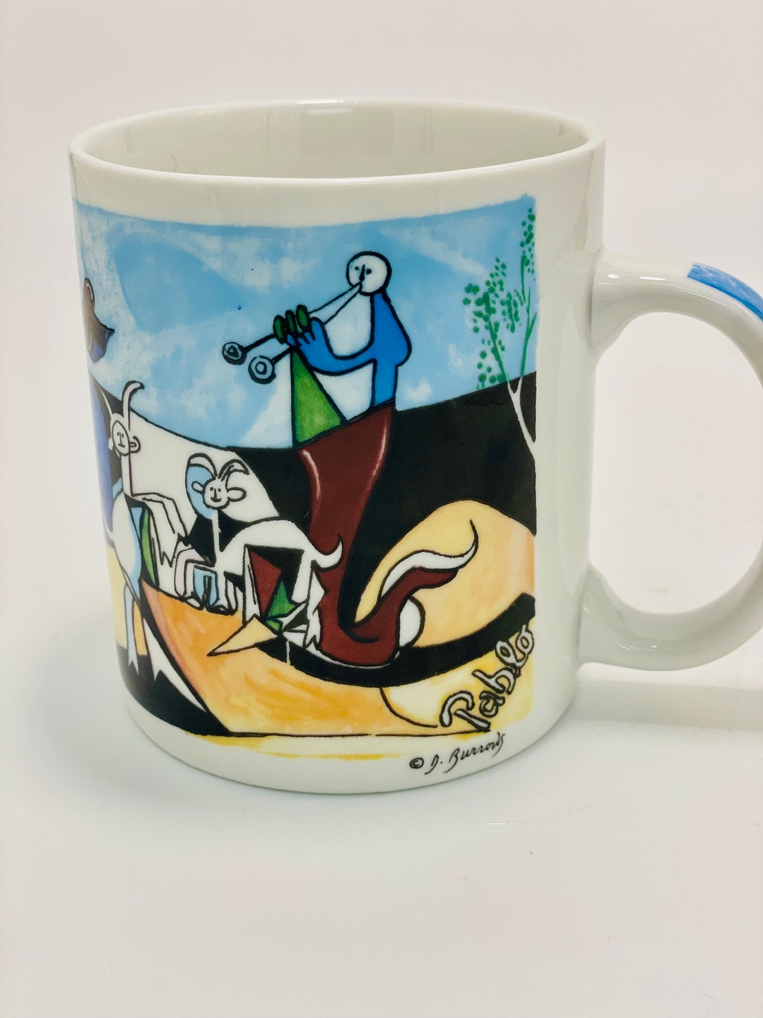 Vintage 80s Chaleur Master Collection D. Burrows Pablo Picasso Mug Joie ...